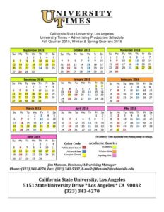 CSU LA Calendar: A Comprehensive Guide for Students