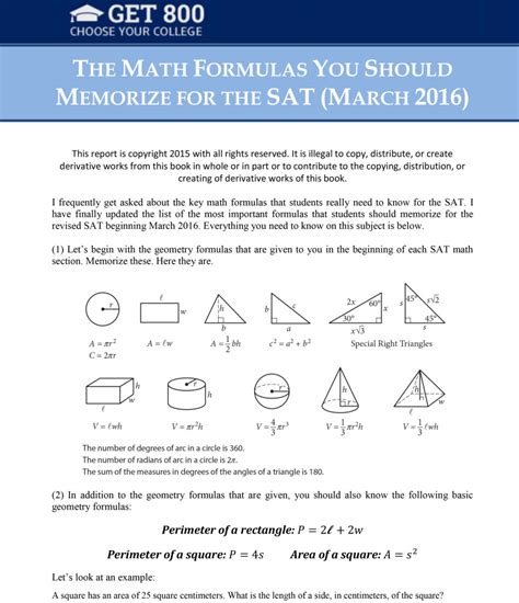 Here's how to use this SAT Math Sheet: Types of Questions on the SAT ...